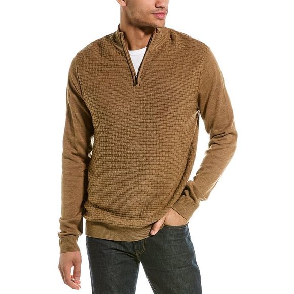 Point Zero | Sweaters | Point Zero Mens Brick Stitch Mock Neck Sweater ...